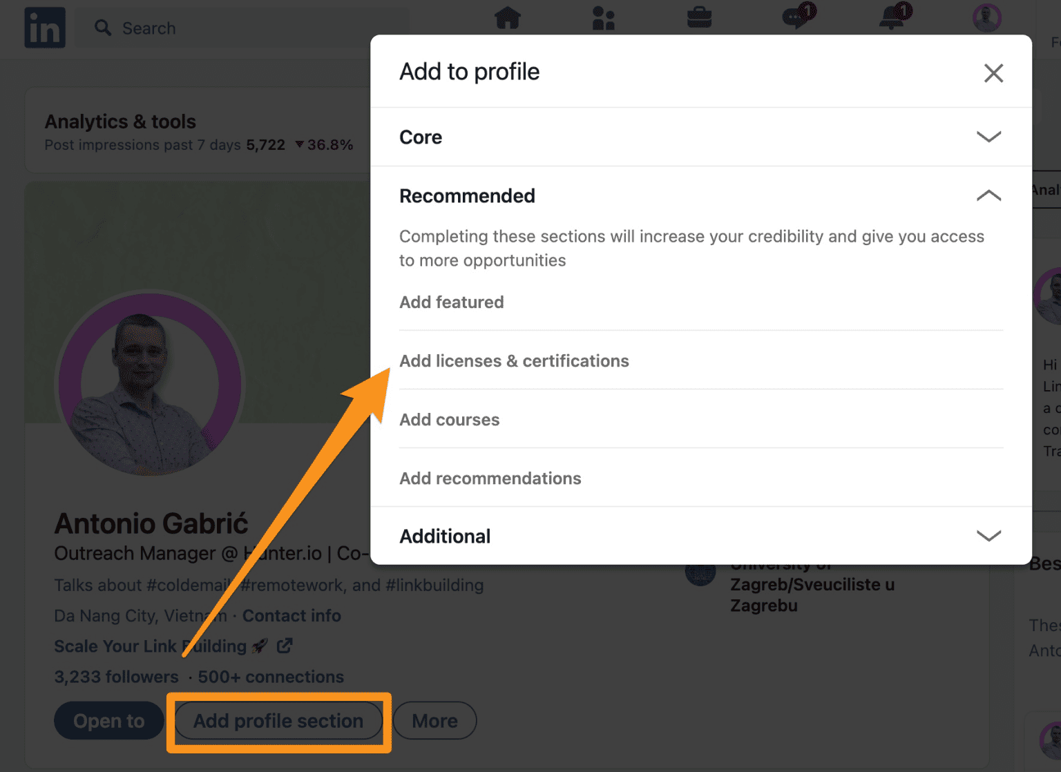 How to add certifications to your LinkedIn profile?